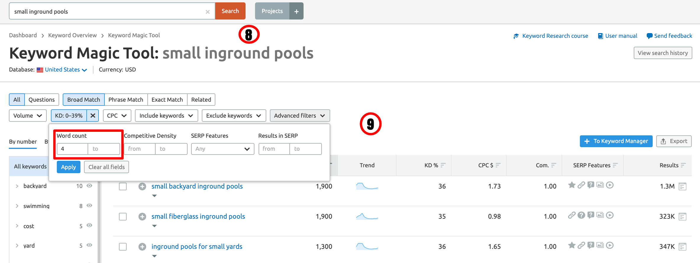 How to Create a List of SEO Target Keywords workflow - Semrush Quick ...